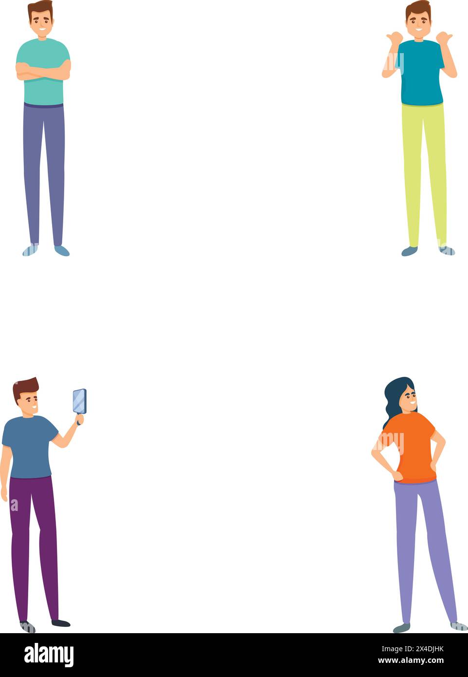 Self esteem icons set cartoon vector. Self confident people. Narcissism ...