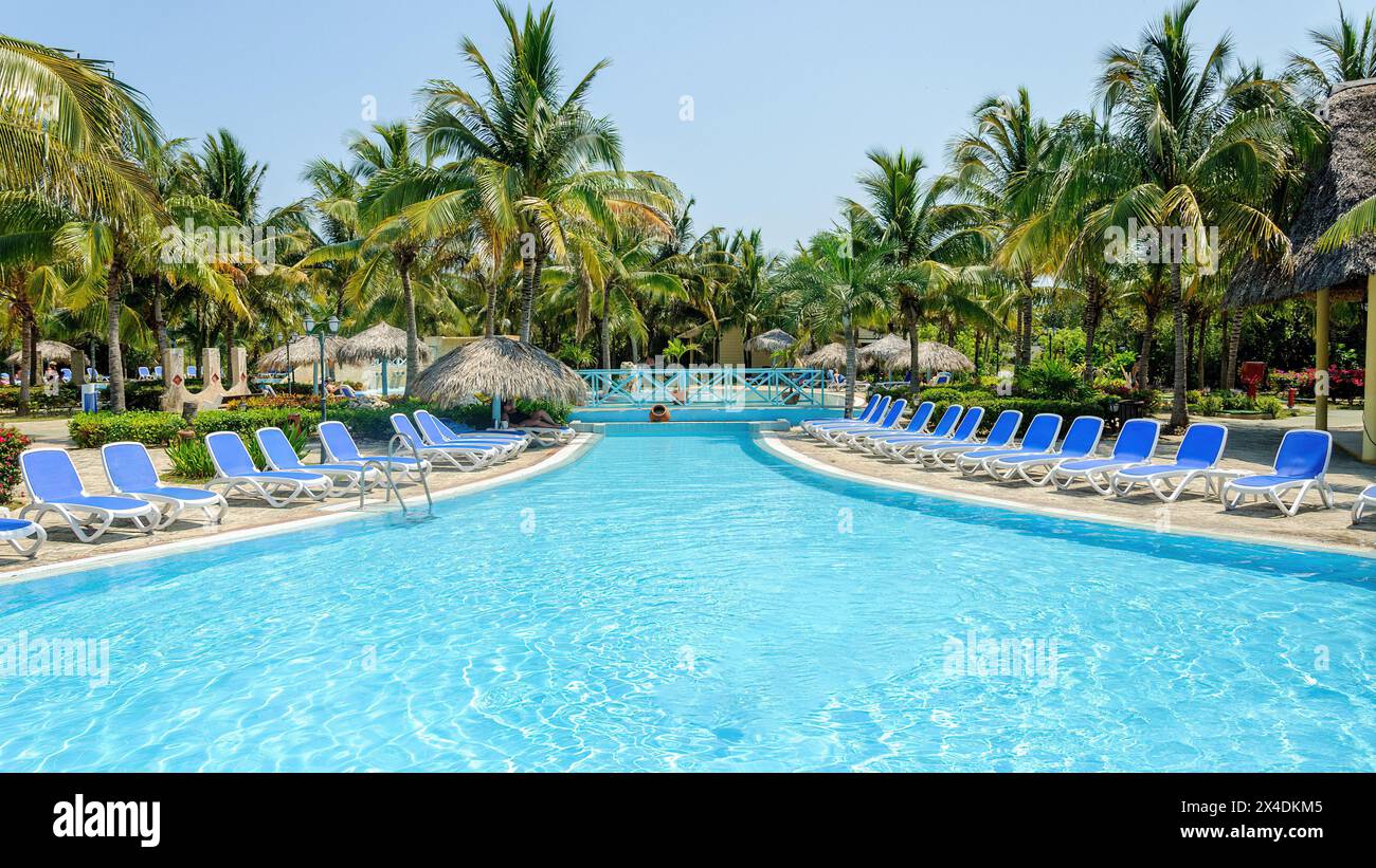 Resort swimming pool in Cayo Santa Maria, Villa Clara, Cuba Stock Photo ...
