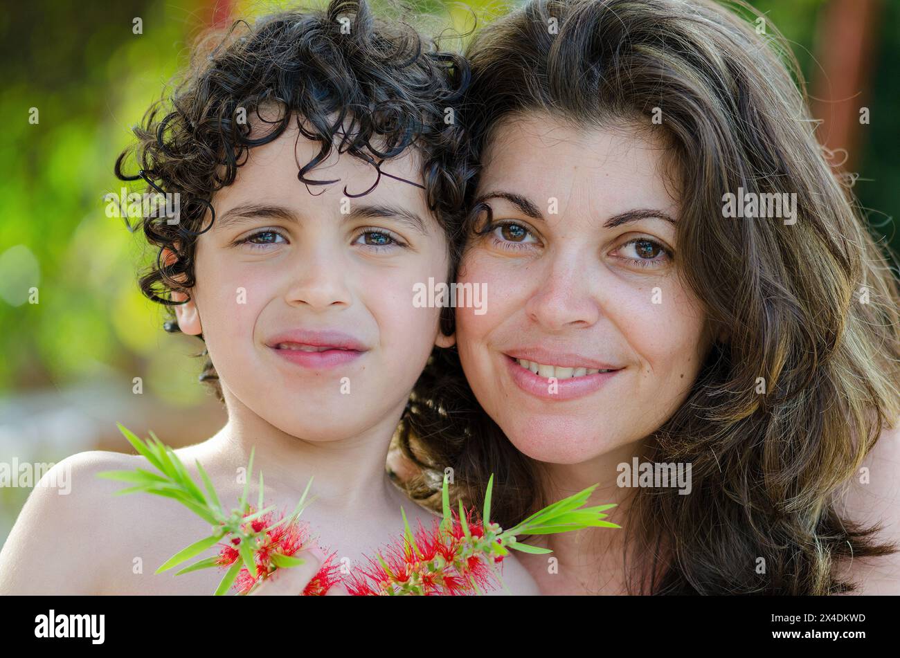 Family portrait mother and male child boy Stock Photo - Alamy