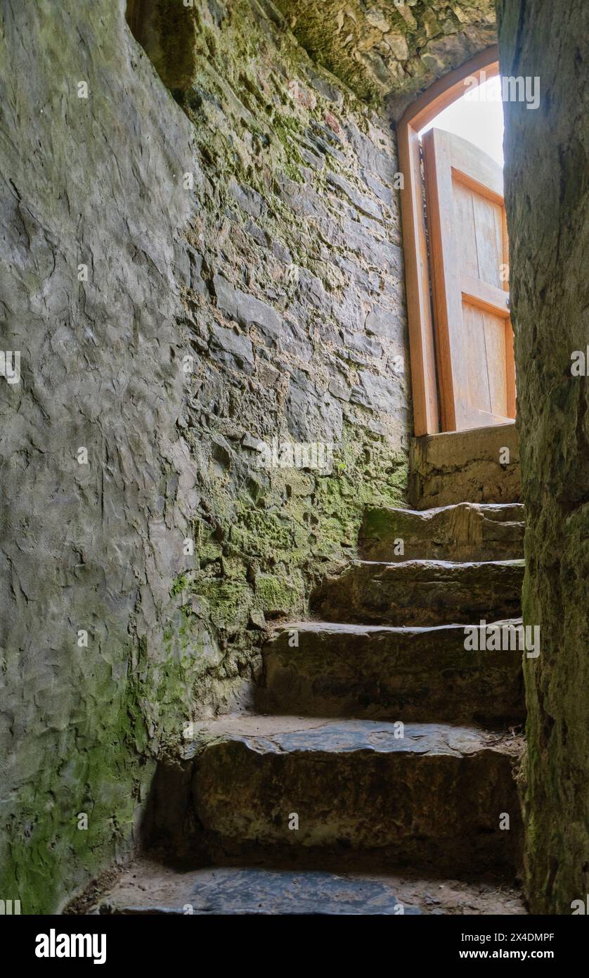 Tower doorway at Manorbier Castle, Manorbier, Pembrokeshire, Wales ...
