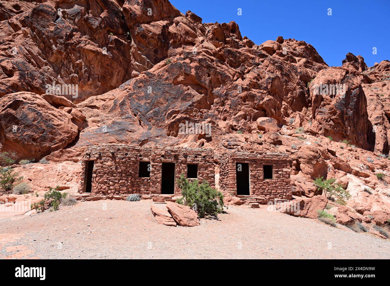 Stone cabin at the Valley of Fire National State park in Nevada, USA on ...
