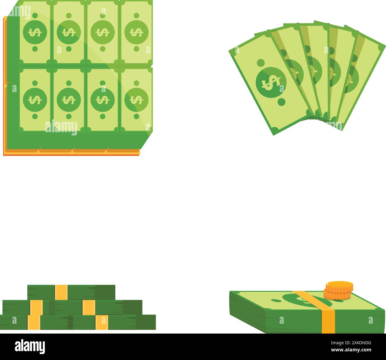 Money cash icons set cartoon vector. Cash money. Banking, finance and ...