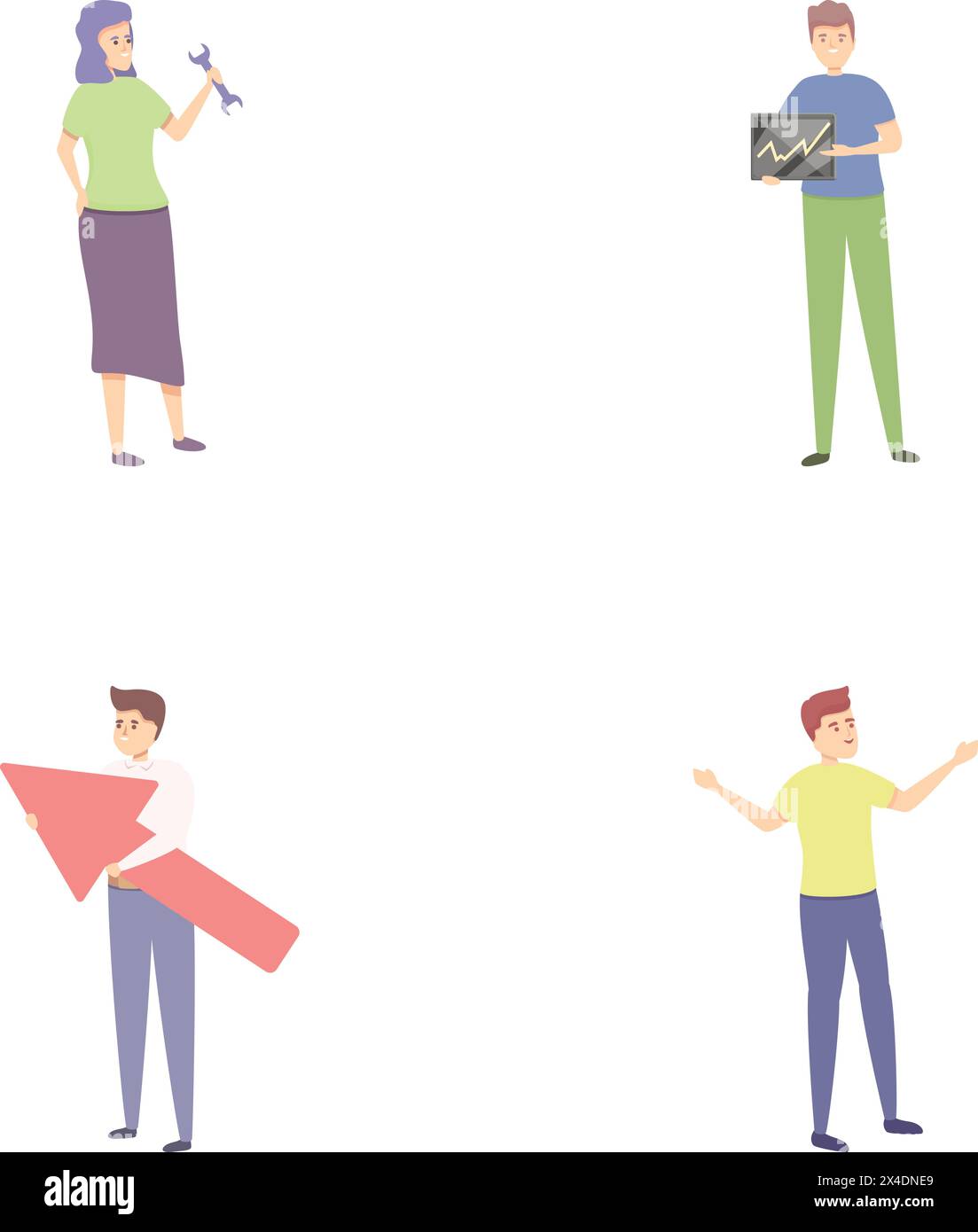 Self realization icons set cartoon vector. People achieve result ...