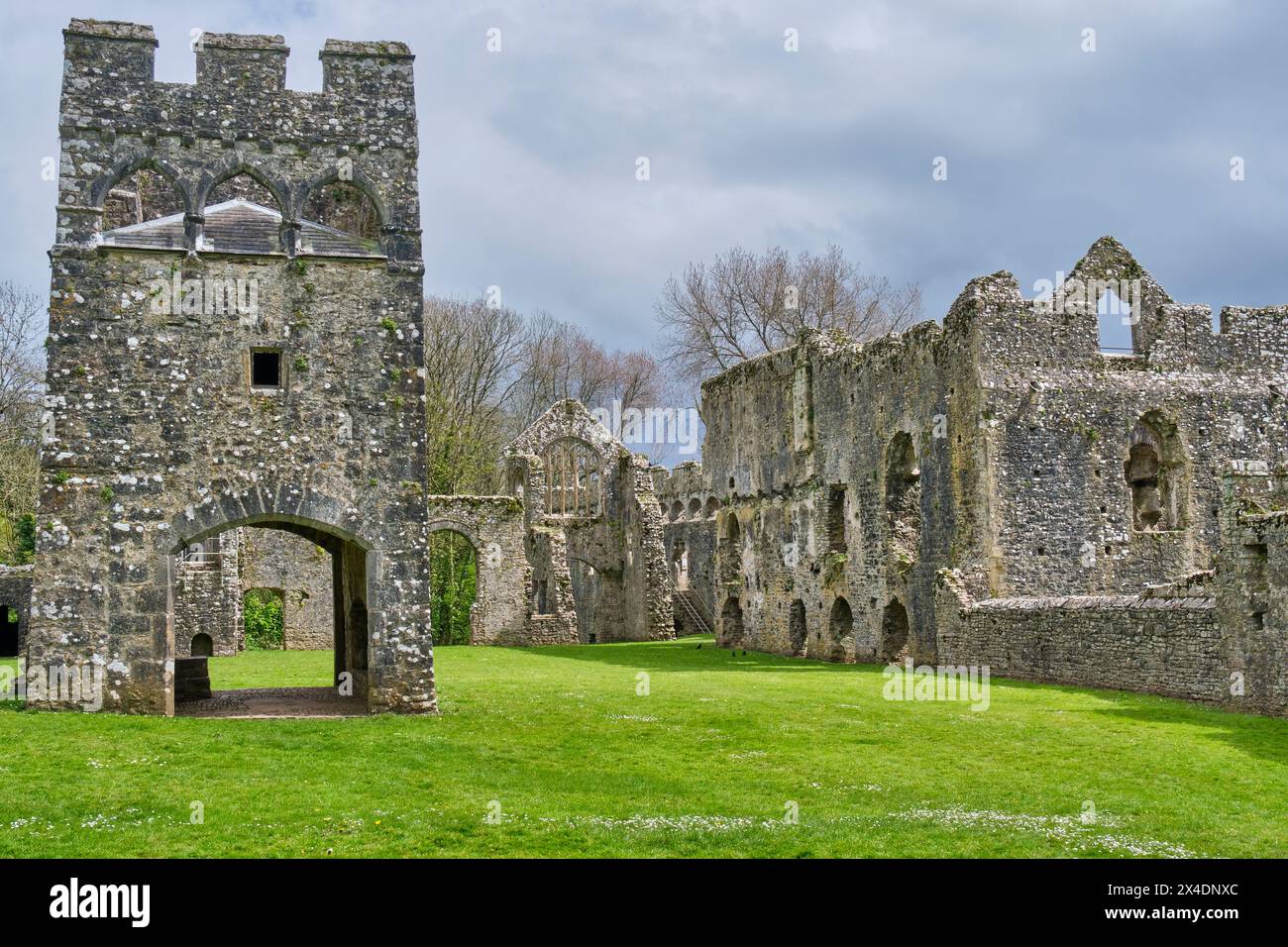 The Bishop's Palace, Lamphey, Pembrokeshire, Wales Stock Photo - Alamy