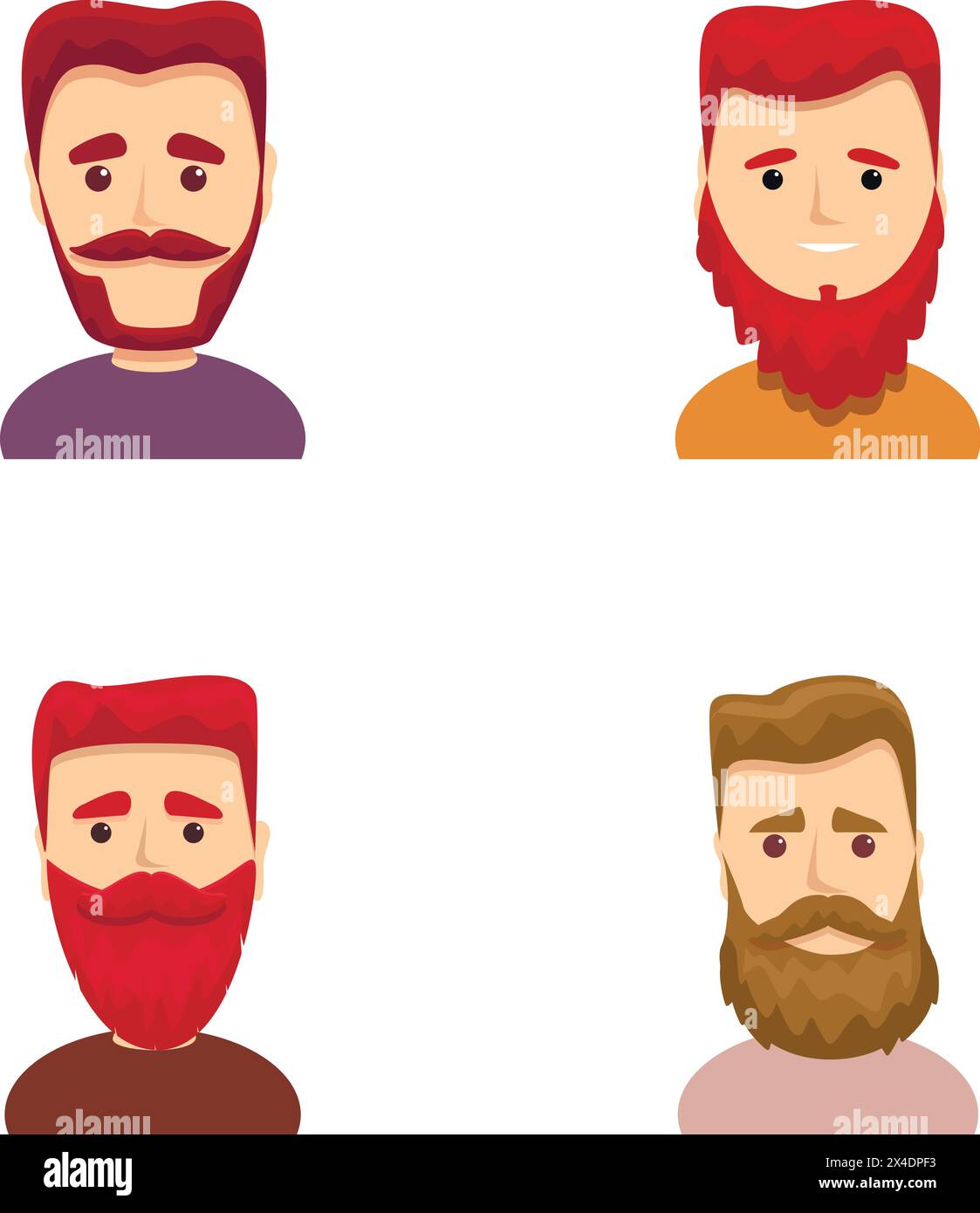 Bearded man icons set cartoon vector. Cartoon men of various age and ...