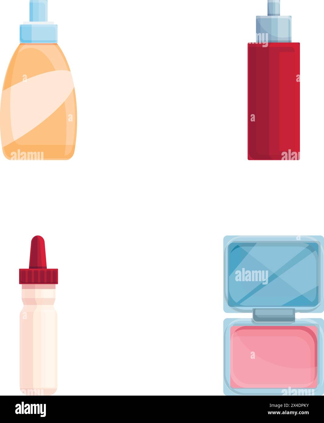 Cosmetic icons set cartoon vector. Beauty and skincare cosmetic product ...