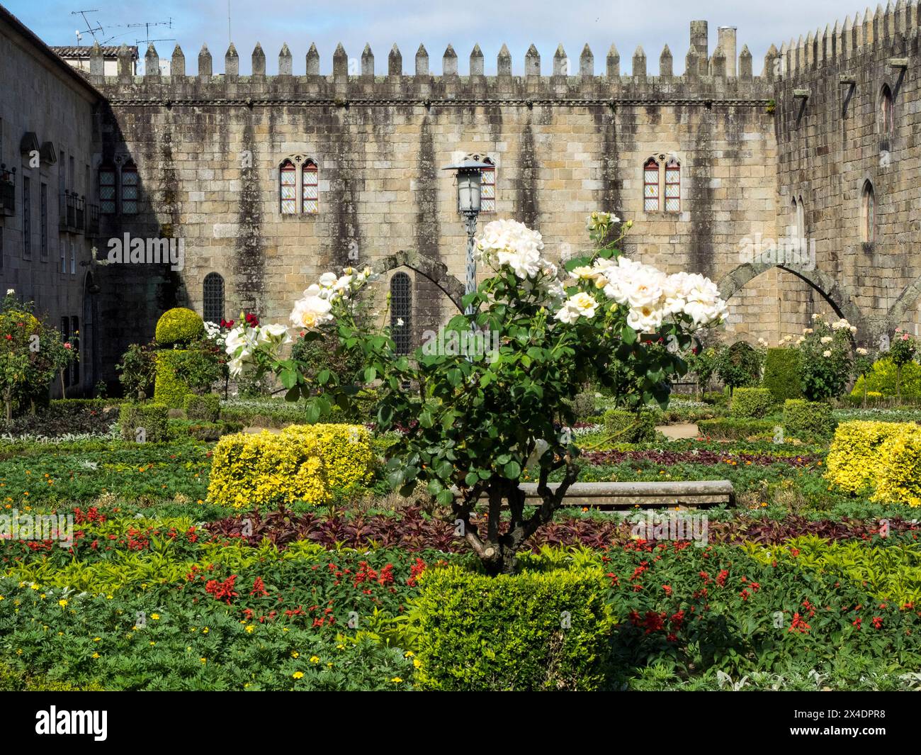 Santa Barbara garden with the medieval Episcopal Palace (old palace of ...