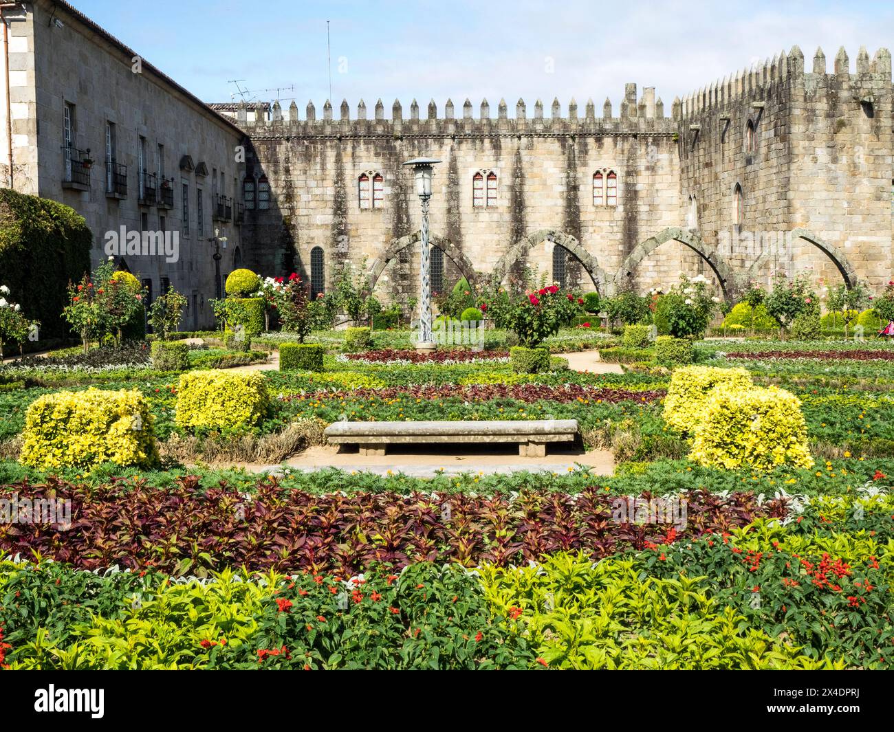 Santa Barbara garden with the medieval Episcopal Palace (old palace of ...