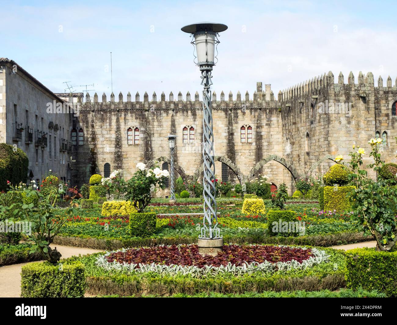 Santa Barbara garden with the medieval Episcopal Palace (old palace of ...