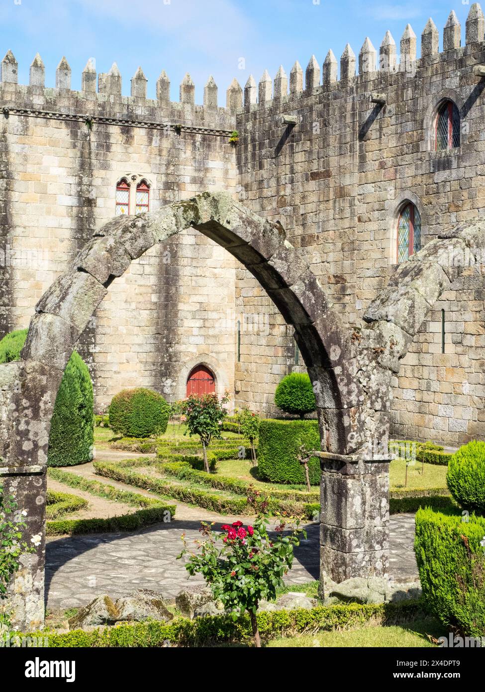 Santa Barbara garden with the medieval Episcopal Palace (old palace of ...
