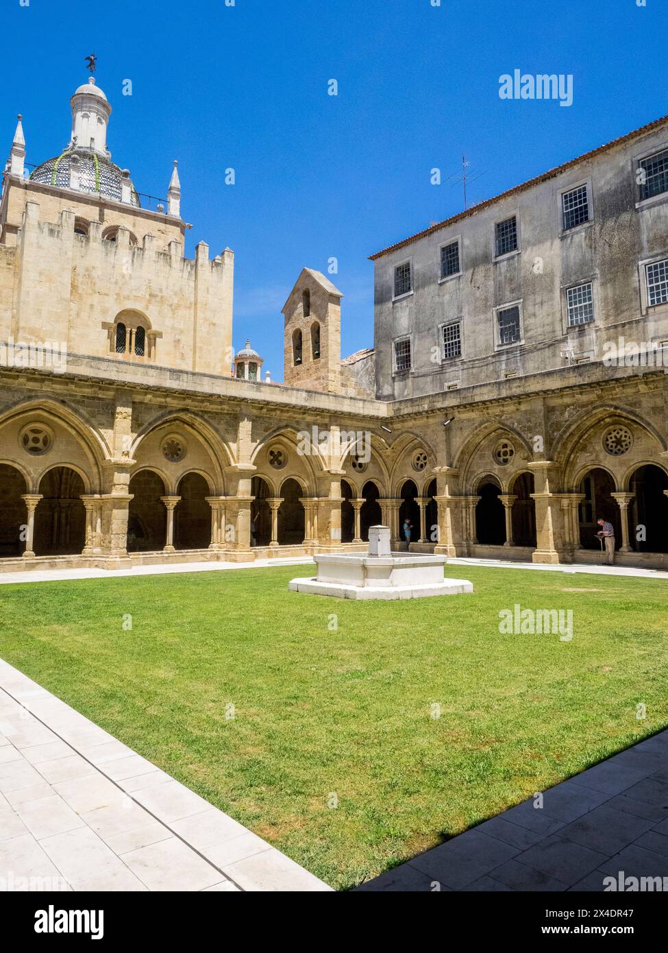 Gothic cloister in the famous Romanesque Old Cathedral or Se Velha ...