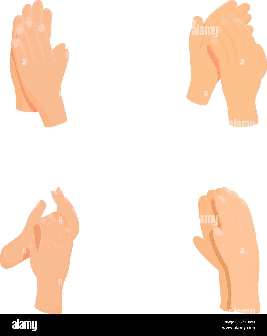 Hand applause icons set cartoon vector. Set of different clapping hand. Consent and success ...