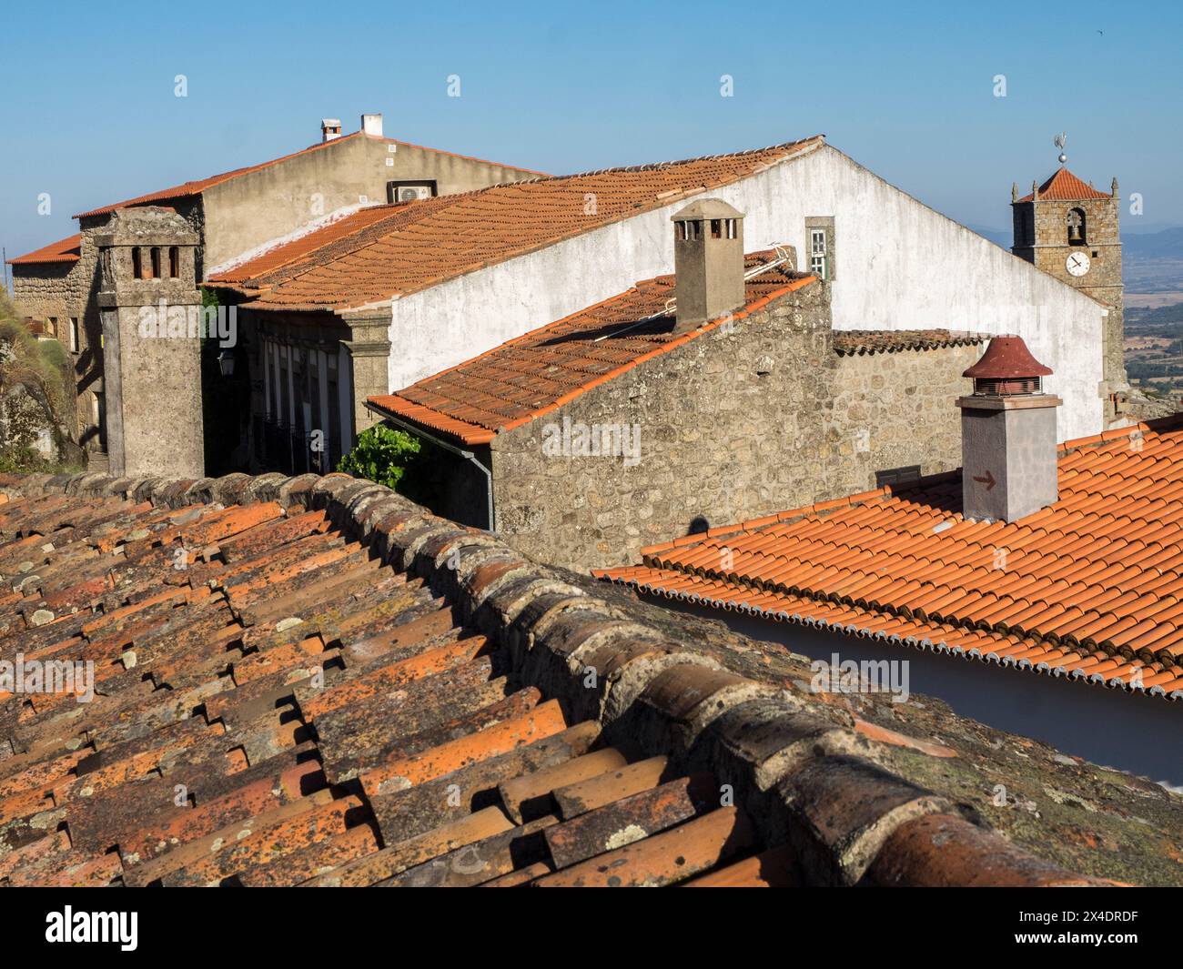 View over the roof tops of historic village Monsanto Stock Photo - Alamy