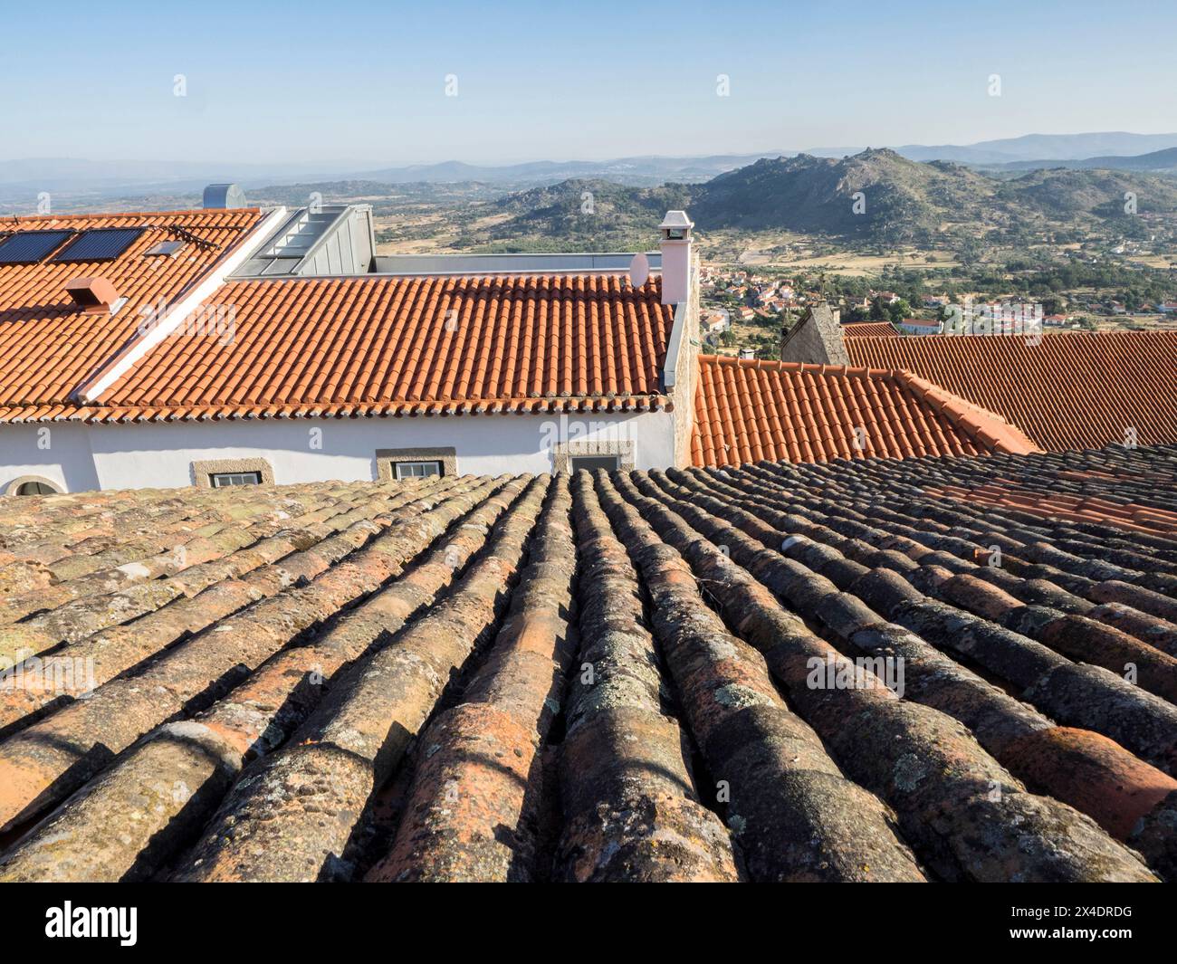 View over the roof tops of historic village Monsanto Stock Photo - Alamy