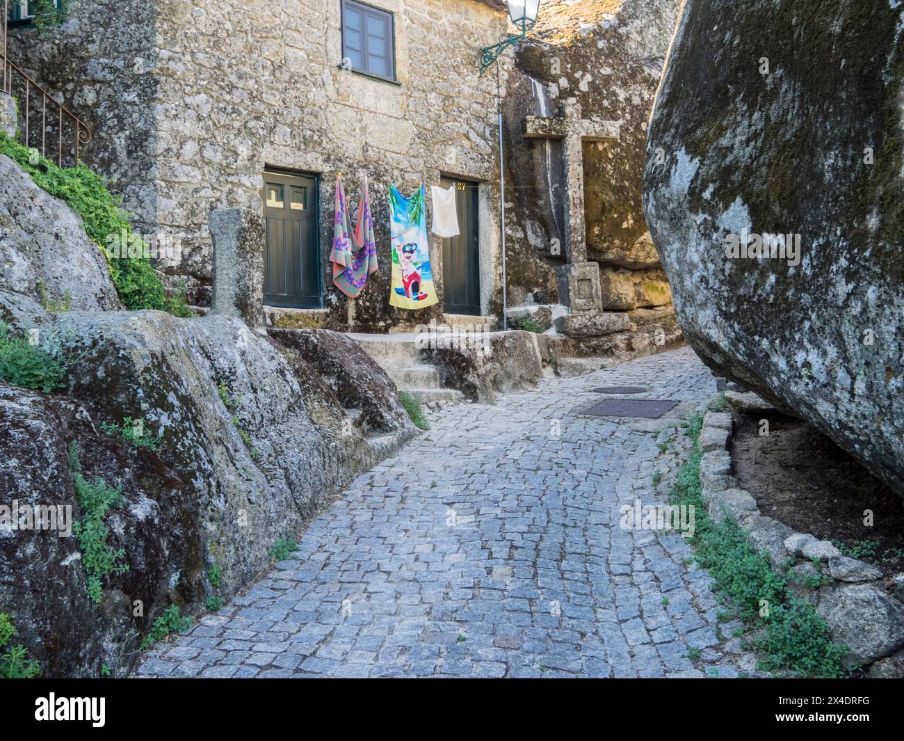 Ancient Portuguese village built on the side of a mountain between ...