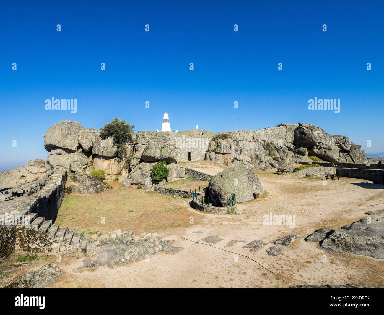 Ruins of the Monsanto castle in the medieval and historical village of ...