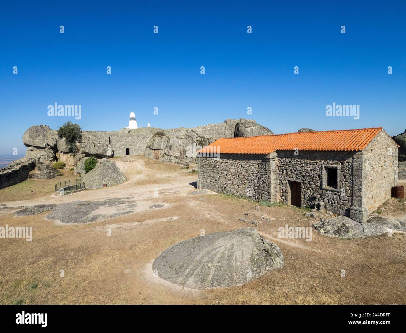 Ruins of the Monsanto castle in the medieval and historical village of ...