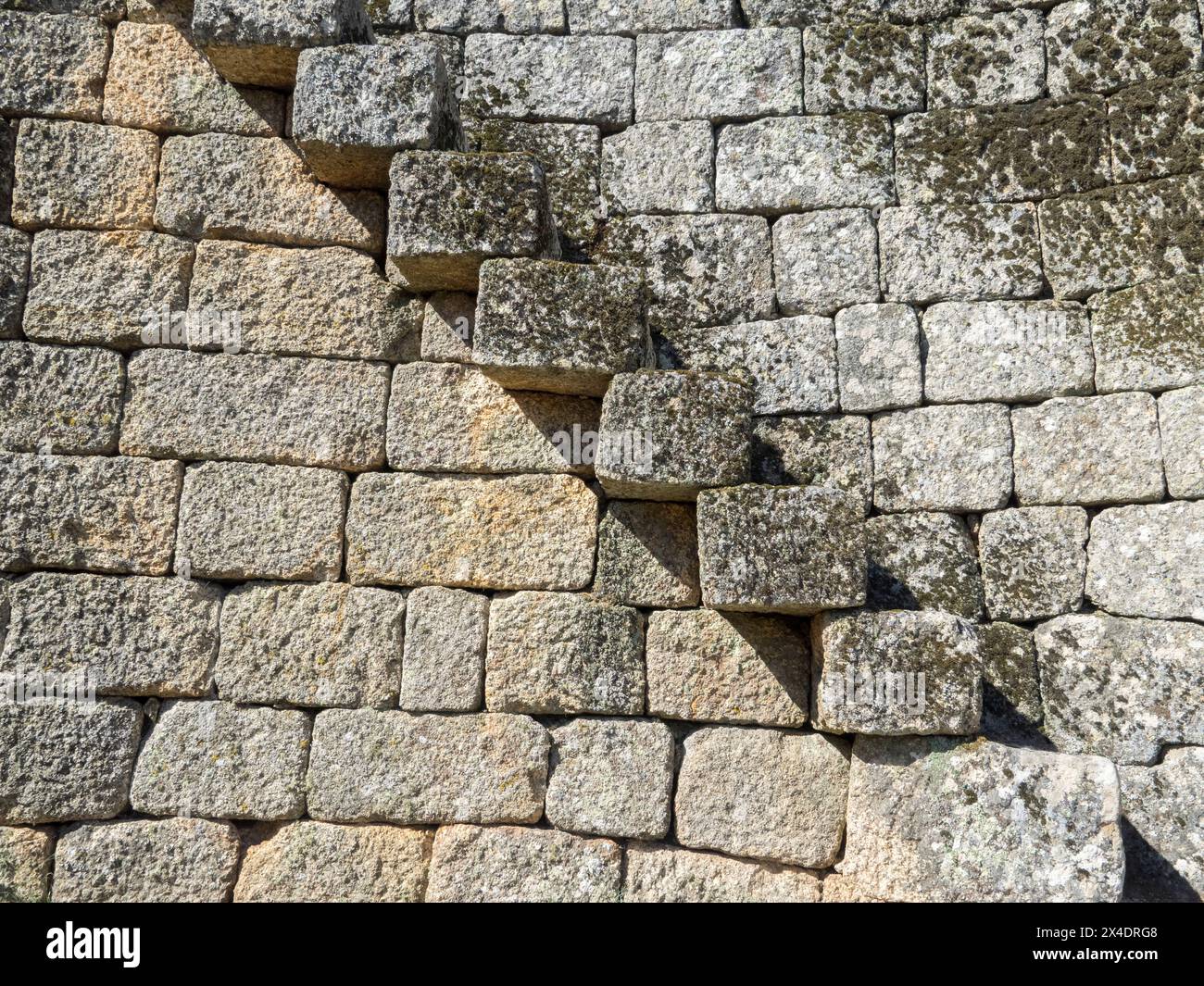 Closeup of the stone stairs leading up to the Monsanto Castle (Castelo ...