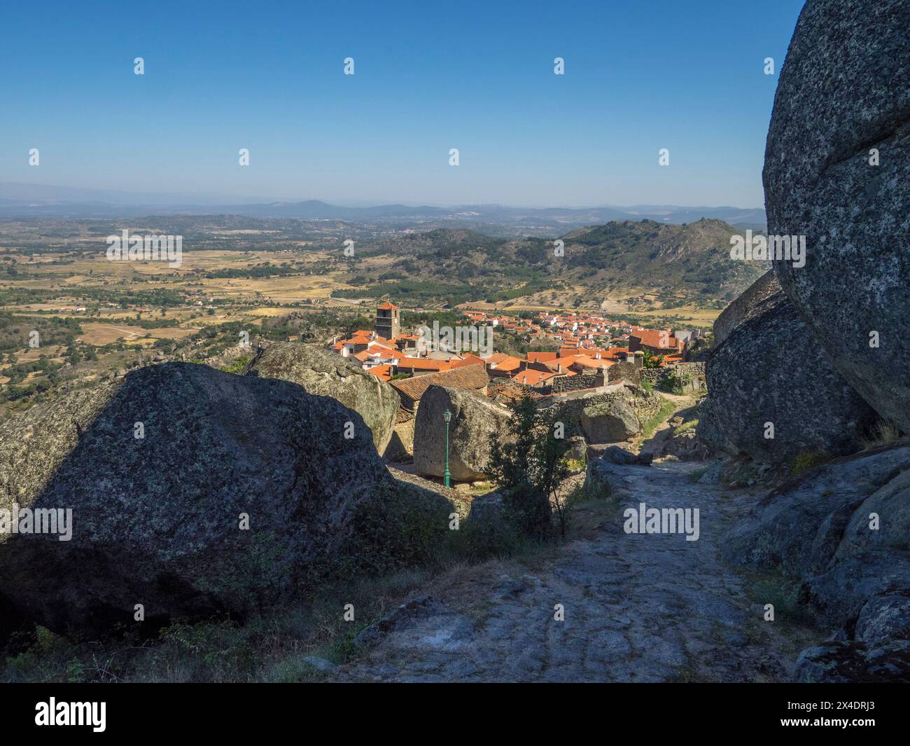 Ancient Portuguese village built on the side of a mountain between ...