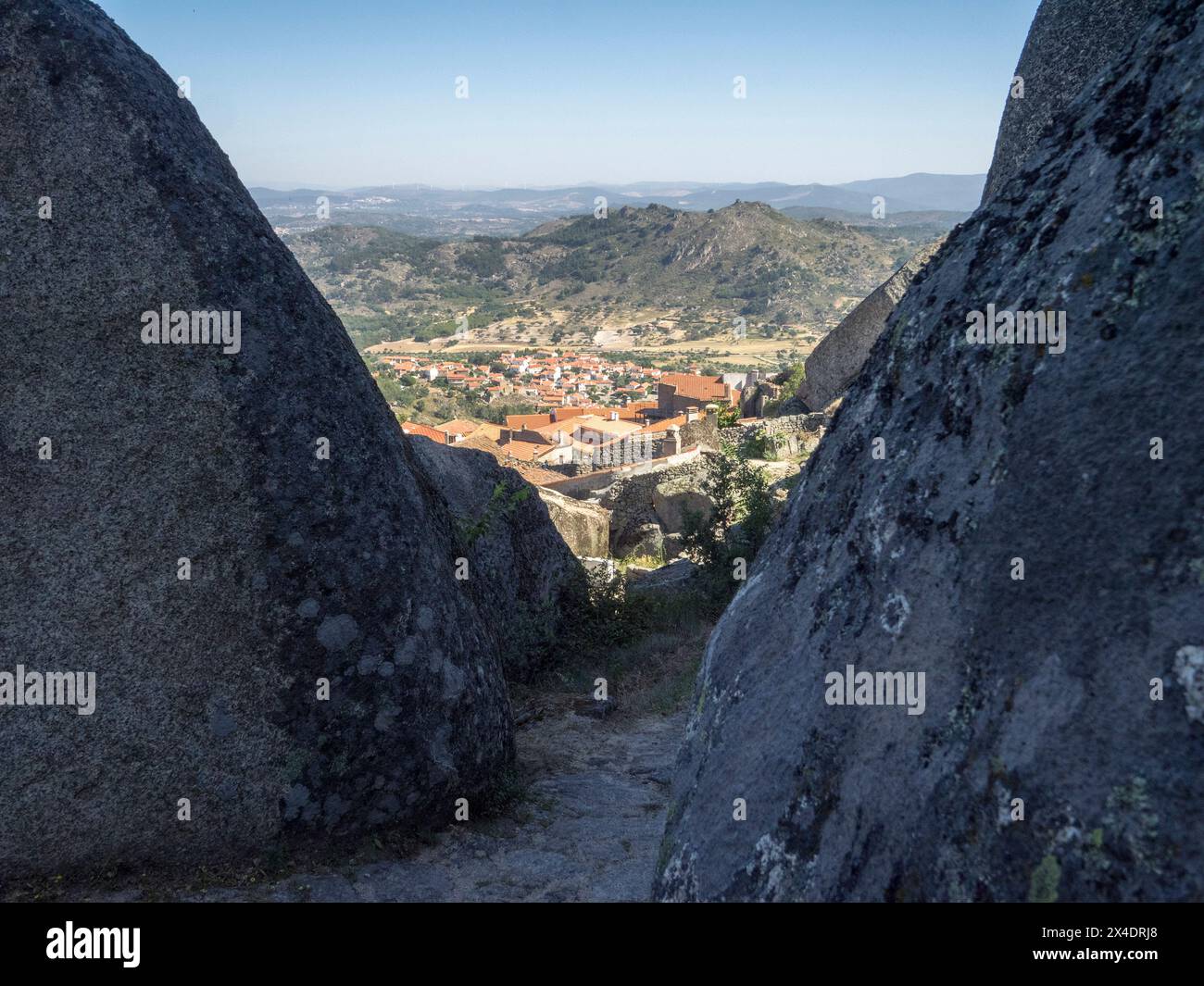 Ancient Portuguese village built on the side of a mountain between ...