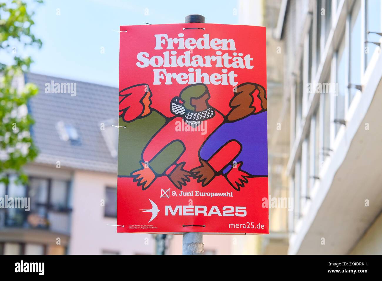 Düsseldorf 02.05.2024 Wahlkampf Wahlkampfplakat Europawahl Wahlplakat ...
