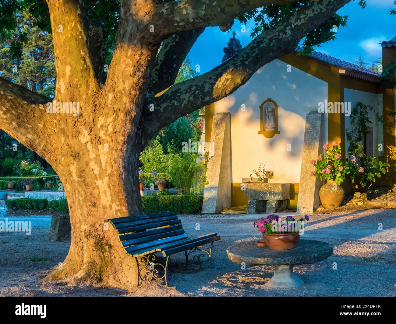 The grounds and buildings of an estate in the region of Ourem Stock ...