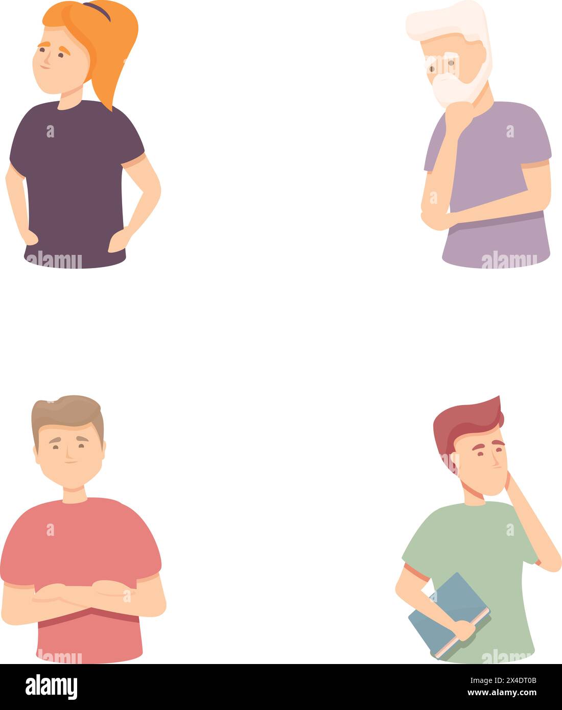 Dementia icons set cartoon vector problem memory loss hi-res stock ...