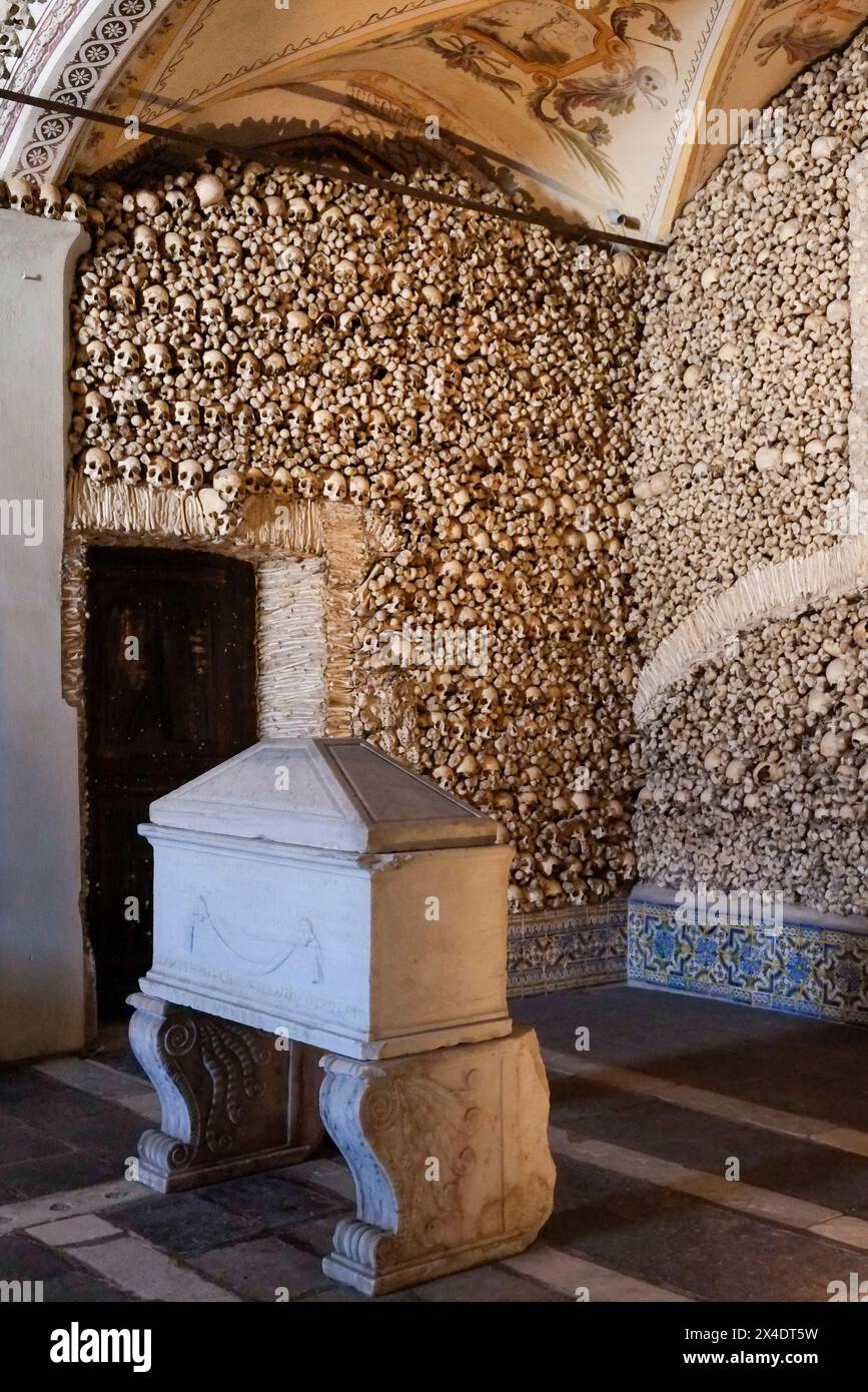 Evora, Portugal. Capela dos Ossos, Chapel of Bones. 17th Century gothic ... Evora, Portugal. Capela dos Ossos, Chapel of Bones. 17th Century gothic ...
