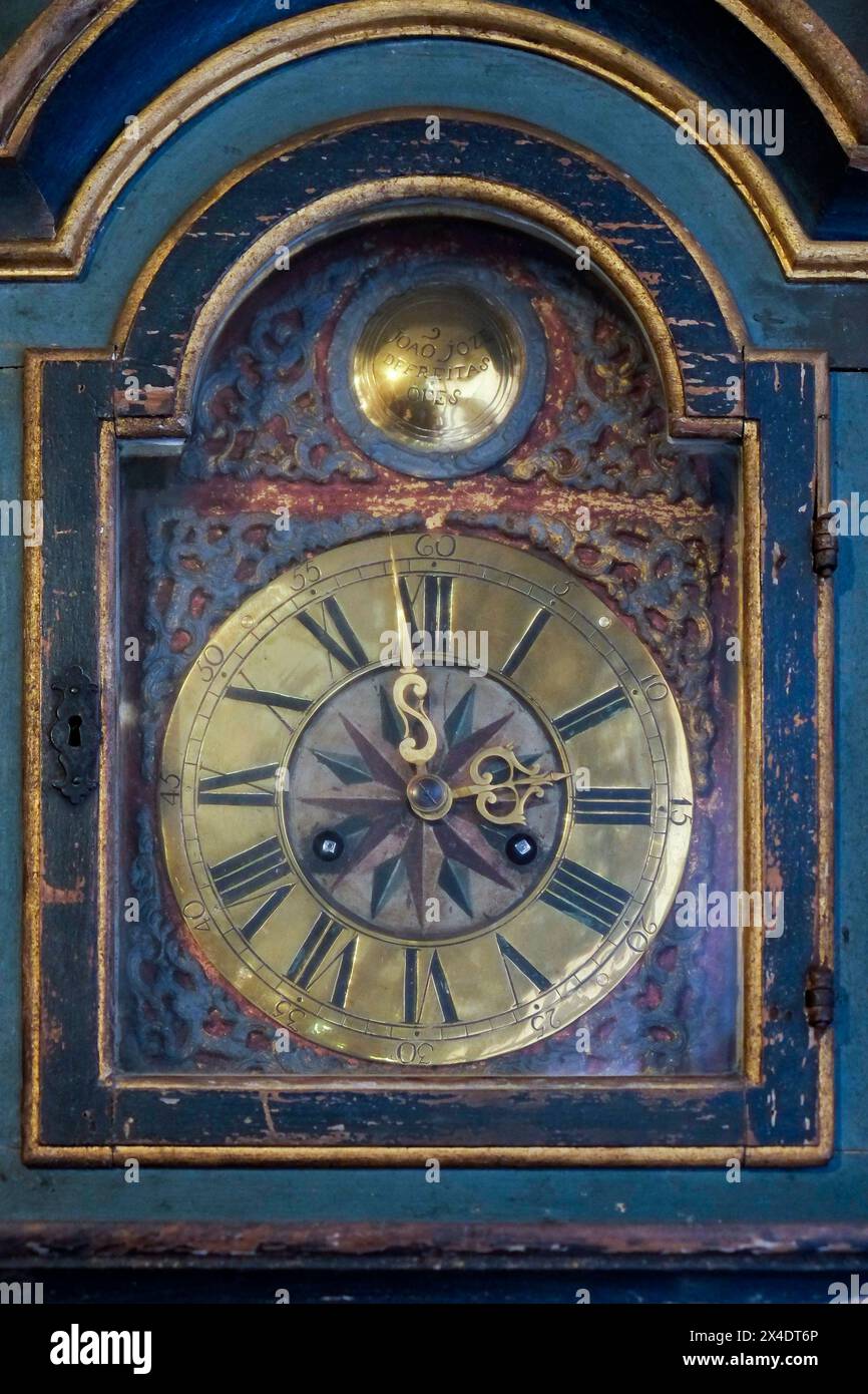 Lisbon, Portugal. Antique blue clock Stock Photo - Alamy