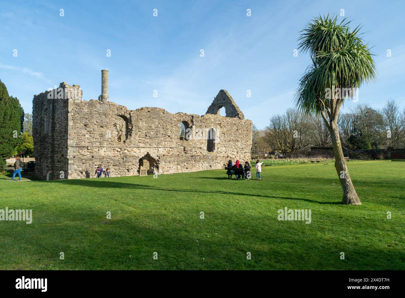 Christchurch, UK - February 19th 2023: The remains of the Norman House ...