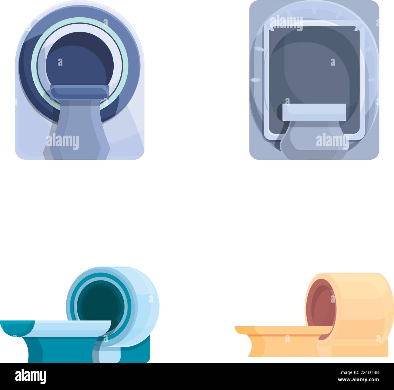 Computed tomography icons set cartoon vector. Hospital and medical ...