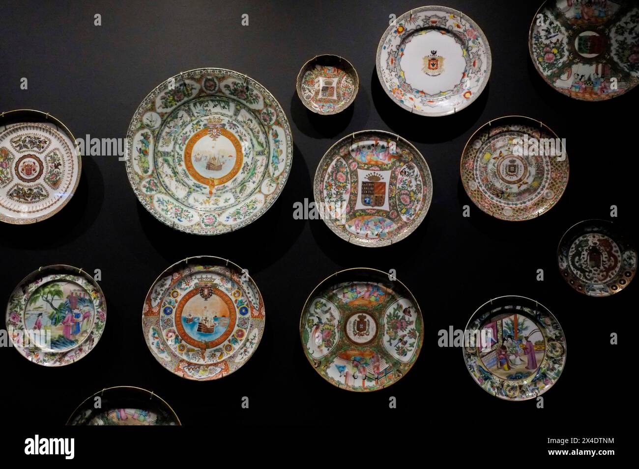 Lisbon, Portugal. Antique Chinese porcelain plates. (Editorial Use Only ...