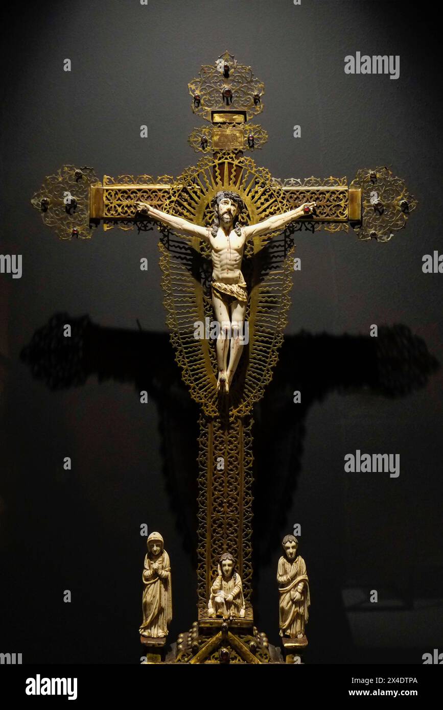 Lisbon, Portugal. Cross depicting Jesus being crucified. (Editorial Use ...