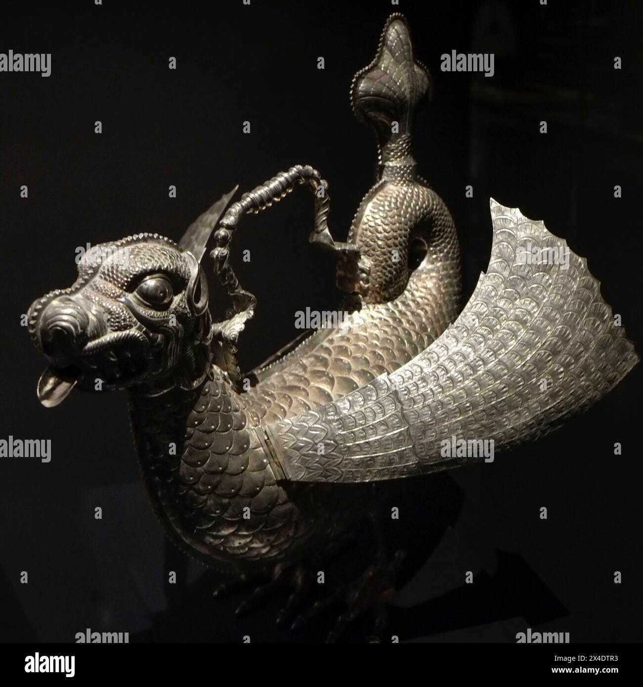 Lisbon, Portugal. Antique carved silver Indian mythical figure ...
