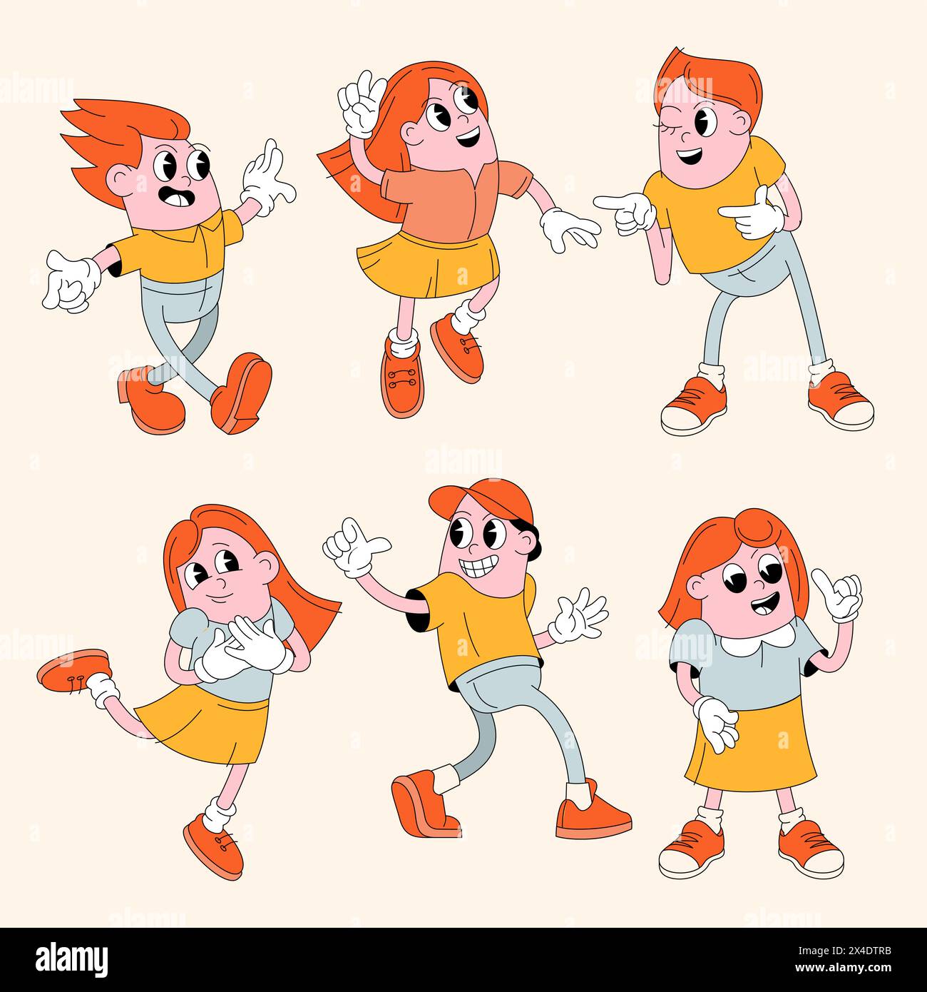 Set of 70s groovy comic characters Stock Vector Image & Art - Alamy