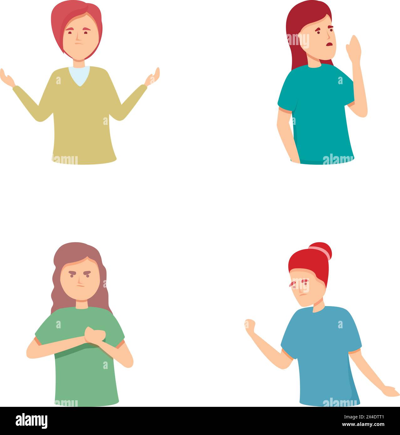 Hormonal imbalance icons set cartoon vector. Woman experiencing ...