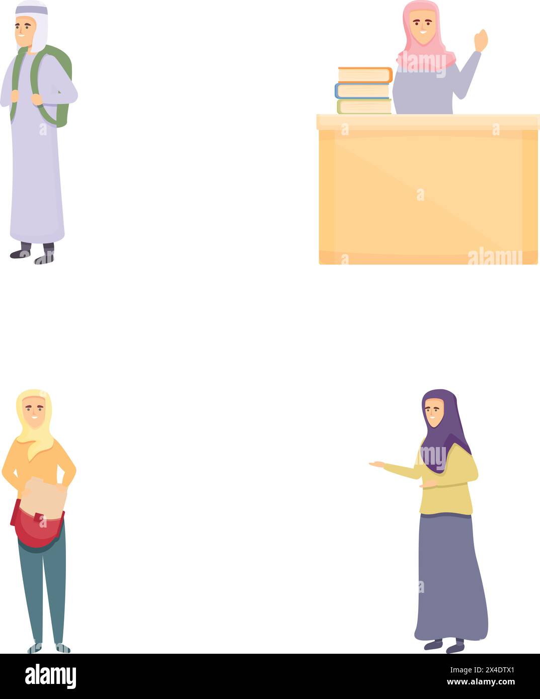 Hijab school computer Stock Vector Images - Alamy
