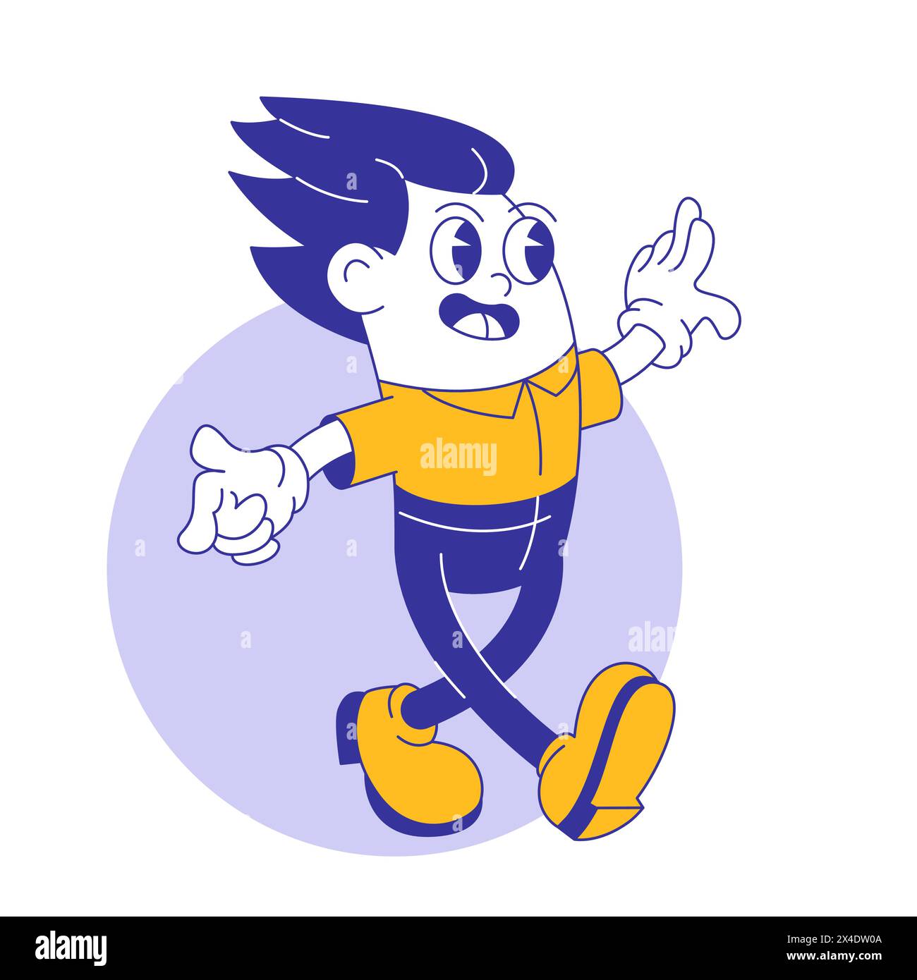 Cartoon man walking in balance Stock Vector Image & Art - Alamy