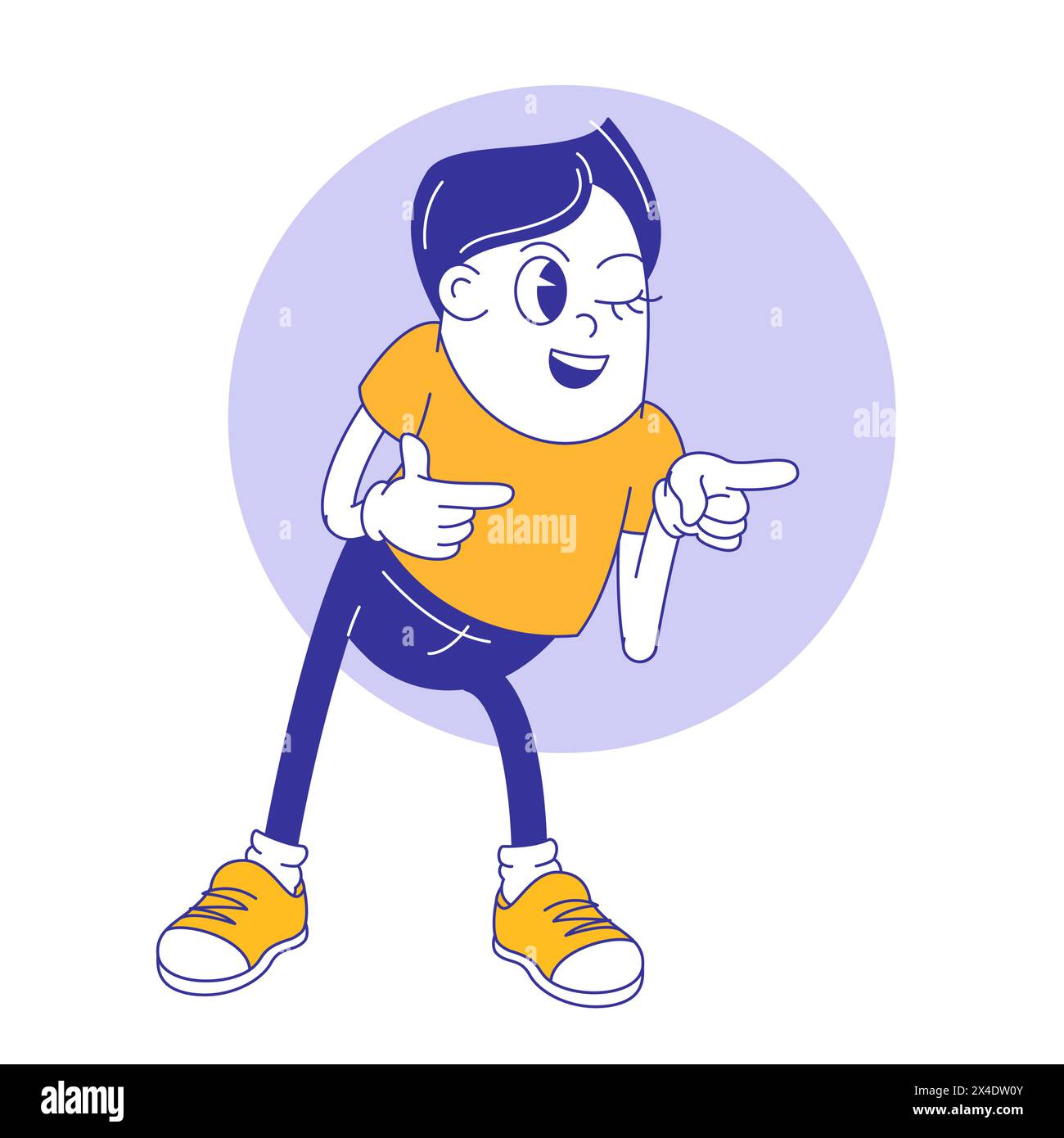 70s groovy comic cartoon winking man character Stock Vector Image & Art ...