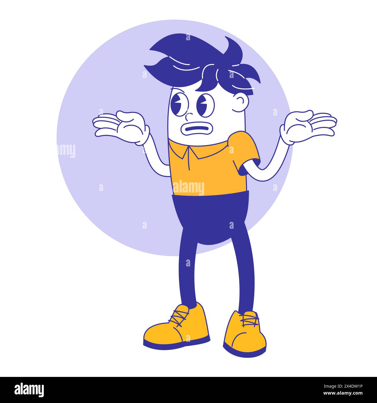 70s groovy comic confused man character Stock Vector Image & Art - Alamy