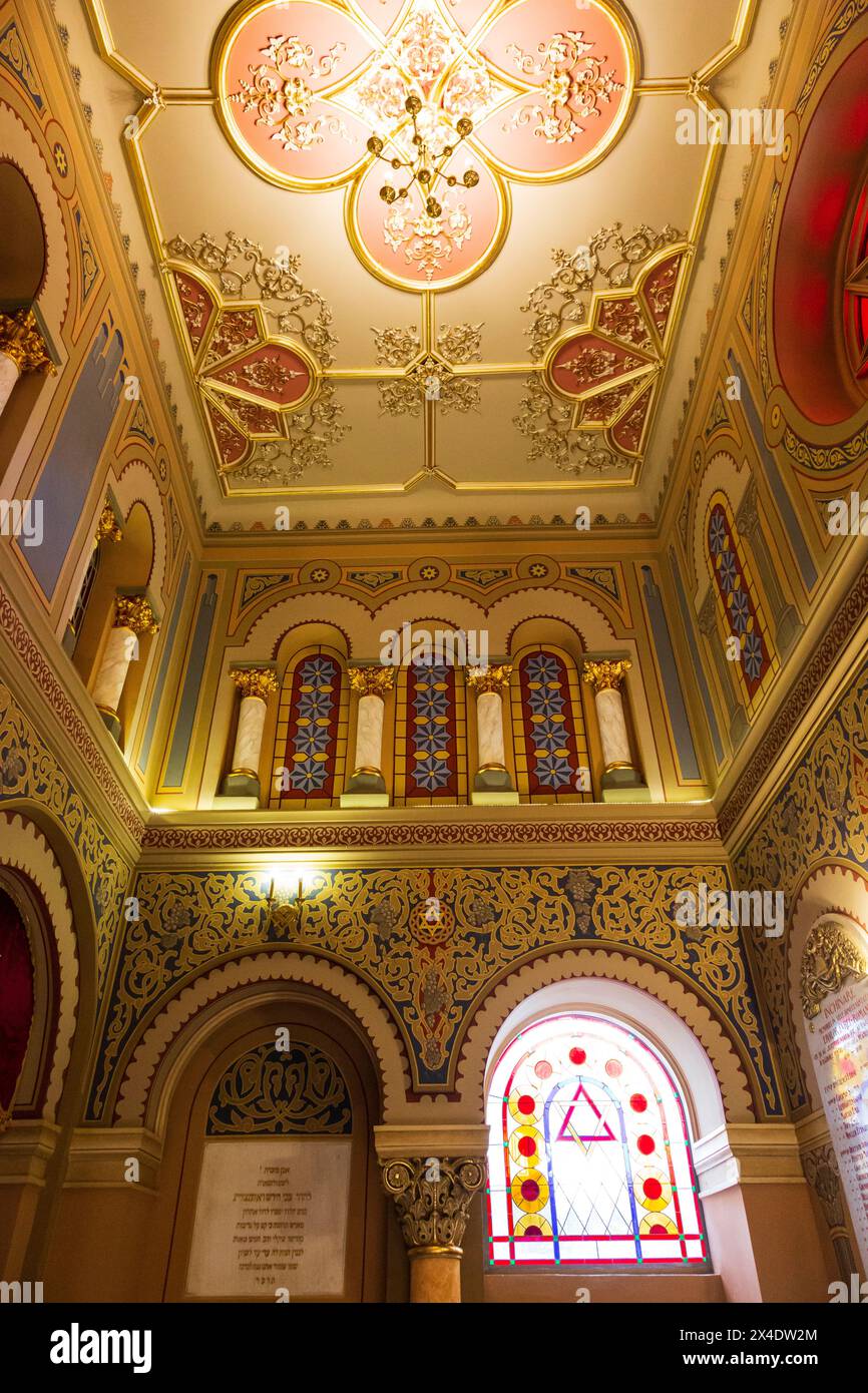 Romania, Bucharest, Choral Temple. Synagogue. Interior of Jewish temple ...