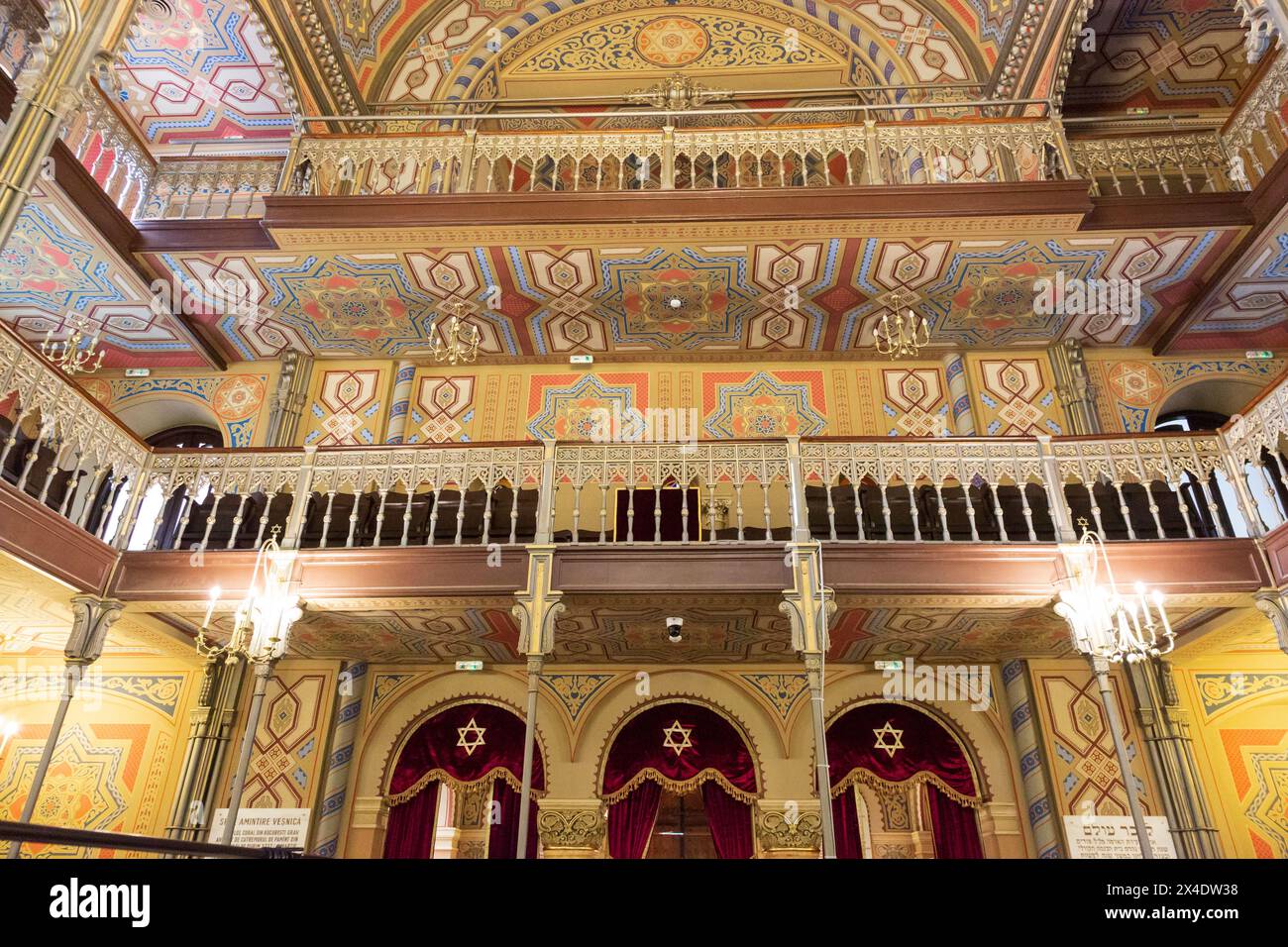Romania, Bucharest, Choral Temple. Synagogue. Interior of Jewish temple ...