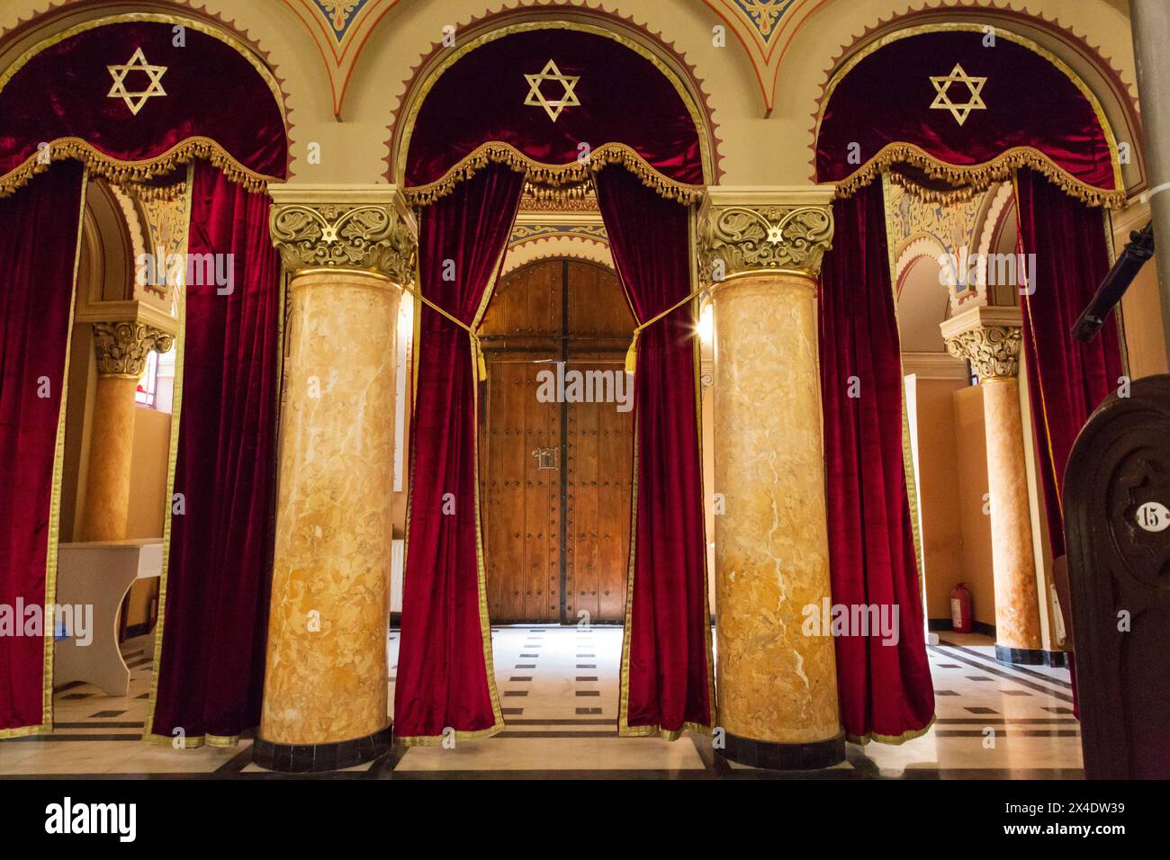 Romania, Bucharest, Choral Temple. Synagogue. Interior of Jewish temple ...