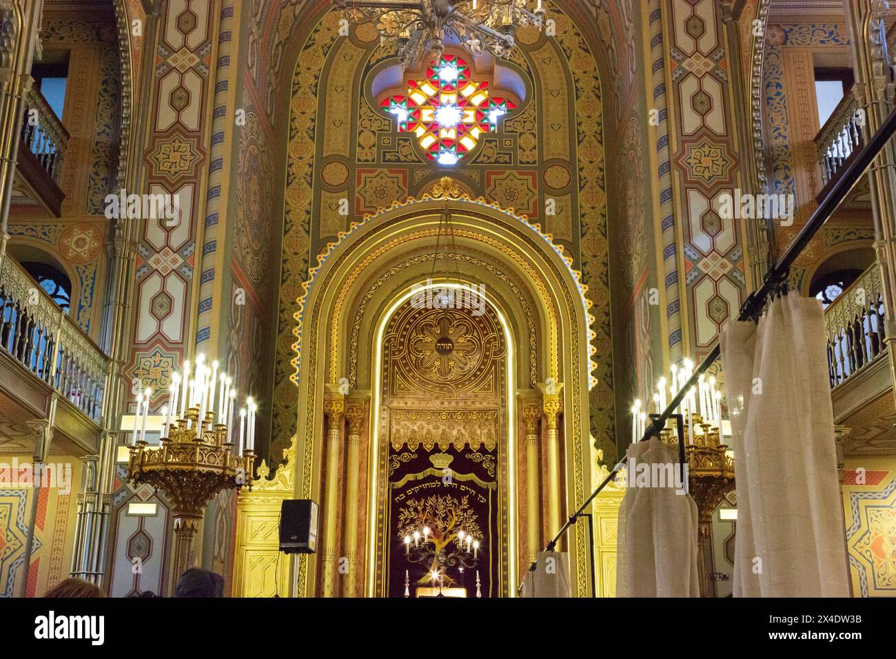 Romania, Bucharest, Choral Temple. Synagogue. Interior of Jewish temple ...