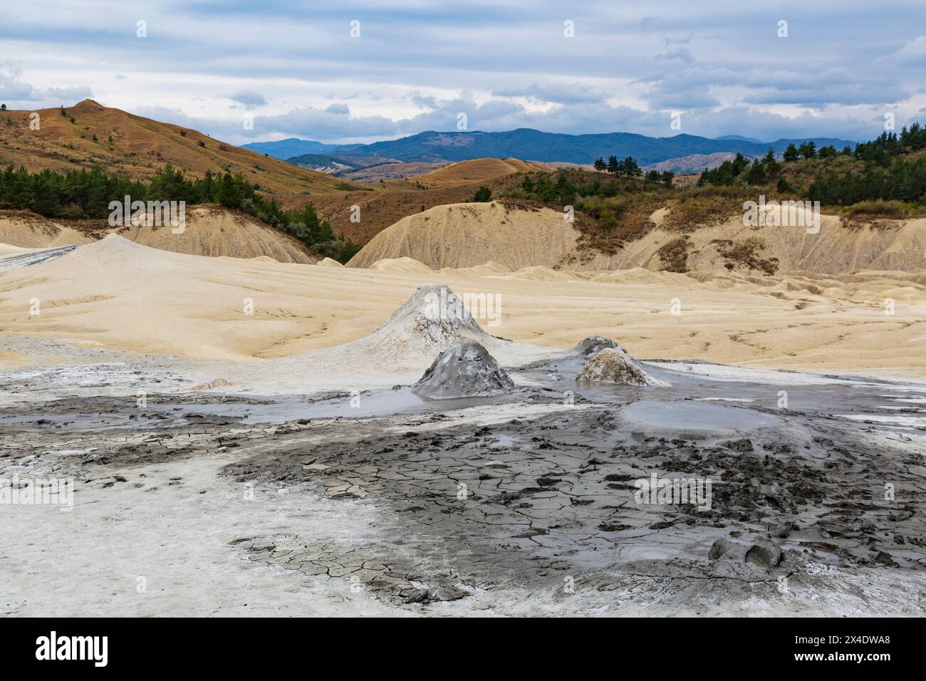 Romania, Buzau County, Berca. Vulcanii Noroiosi de la Paclele Mici ...