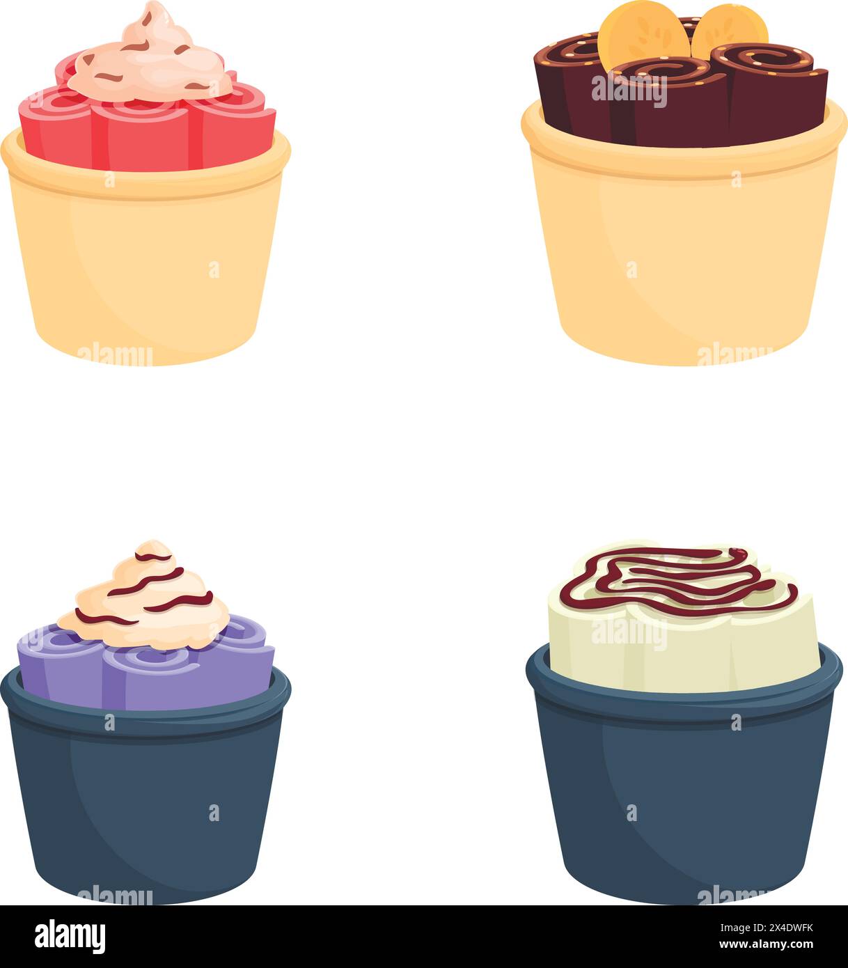 Rolled icecream Stock Vector Images - Alamy