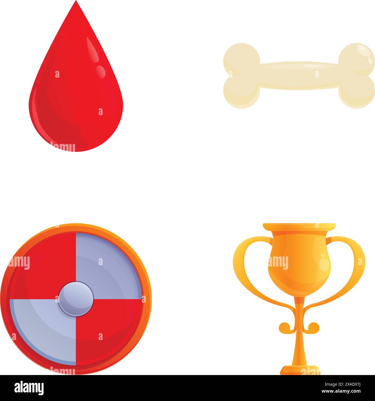 Victory game icons set cartoon vector. Design element of video game ...