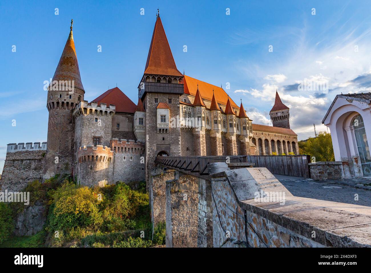 Romania, Hunedoara. Corvin Castle, Gothic-Renaissance castle, one of ...