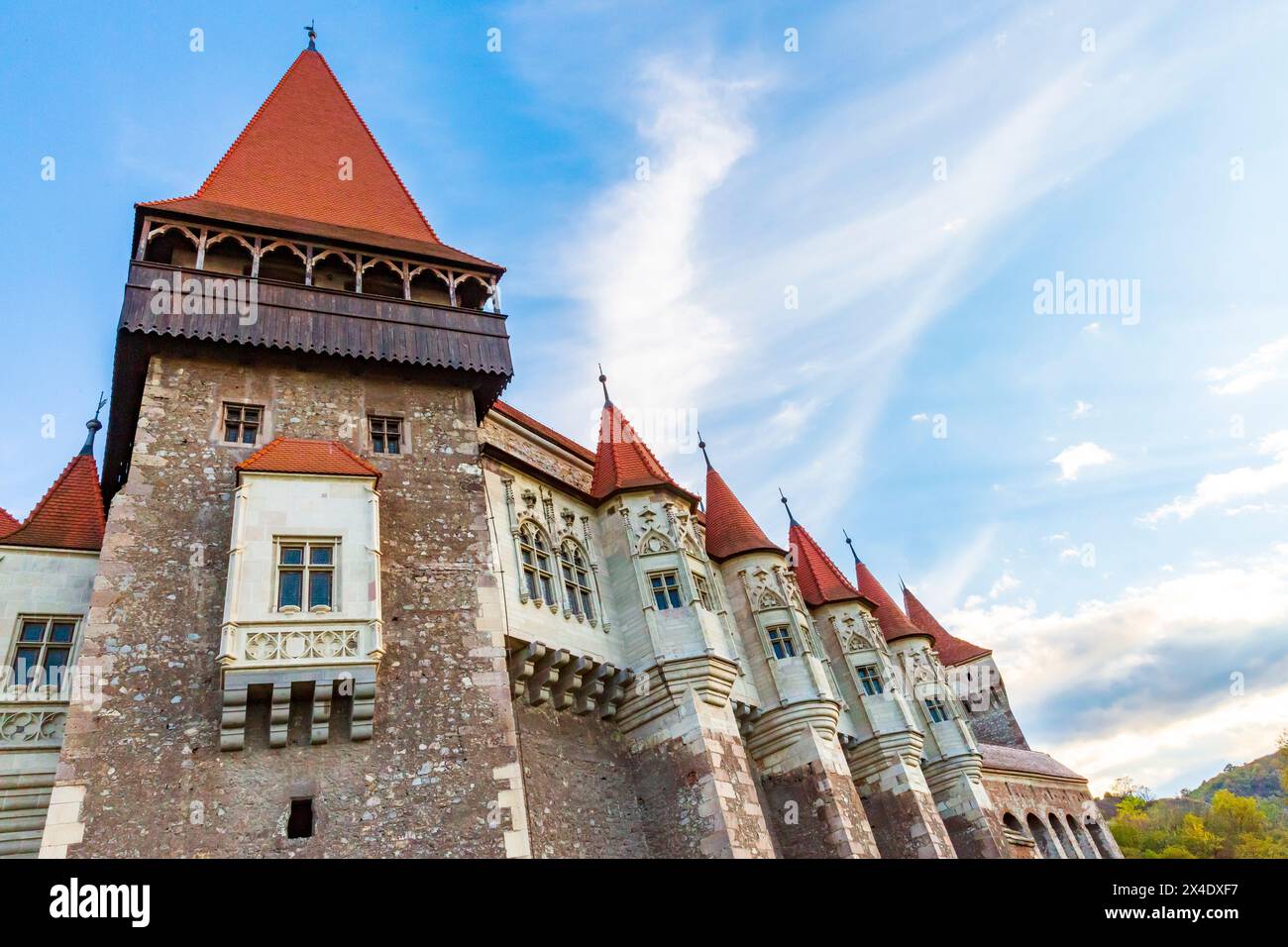 Romania, Hunedoara. Corvin Castle, Gothic-Renaissance castle, one of ...