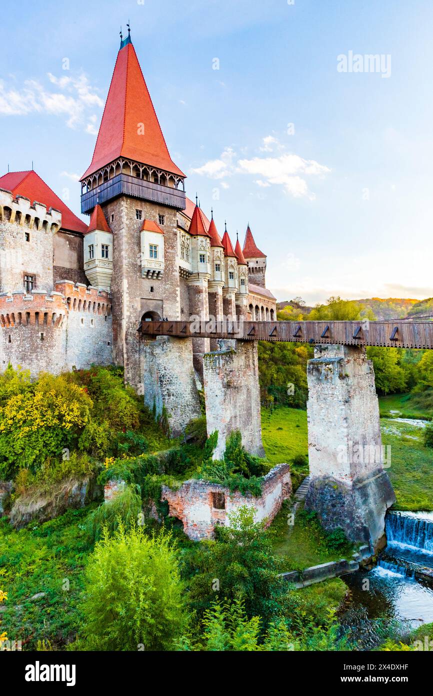 Romania, Hunedoara. Corvin Castle, Gothic-Renaissance castle, one of ...